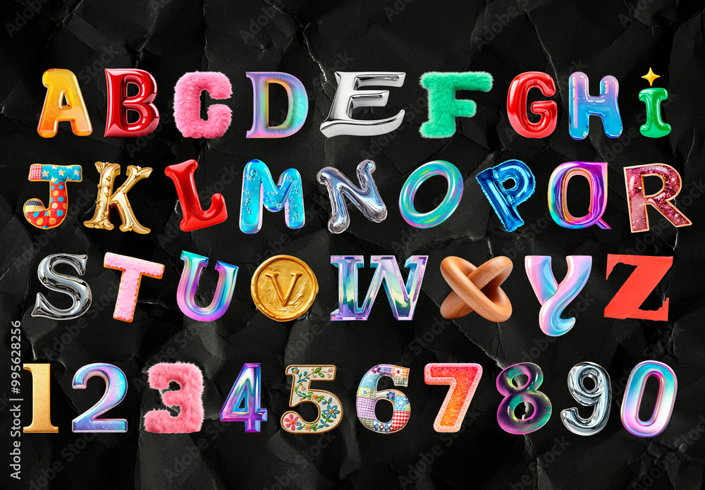 Font Number Alphabet Design Set Stock Template | Adobe Stock