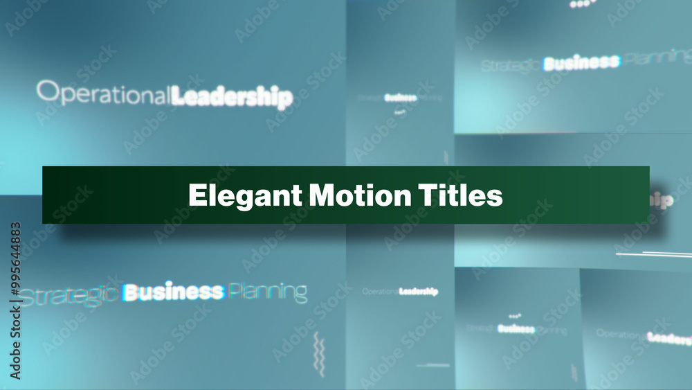 Elegant Motion Titles | Multi-Resolutions and Color Control Panel Stock ...