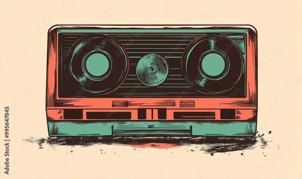 Nostalgia of the 90s. Audio cassette for listening to music ...