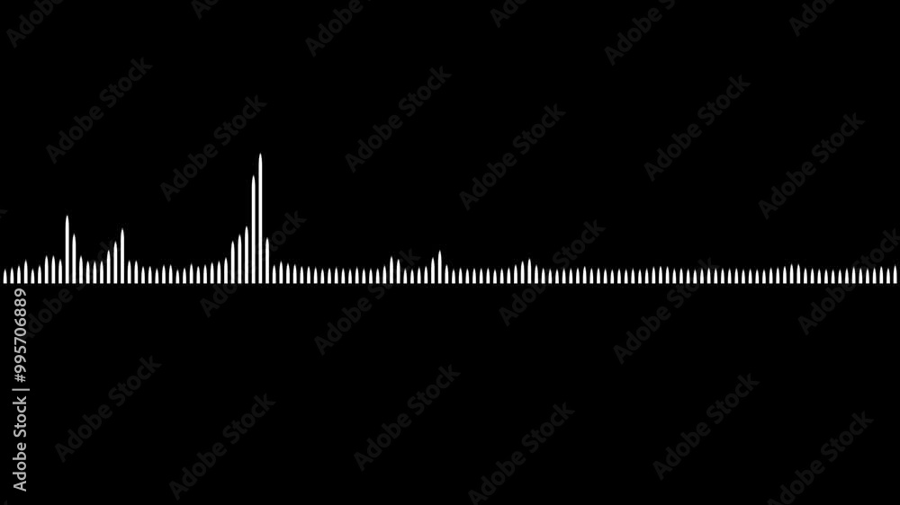 black video footage of audio visualizer on black background. Abstract ...