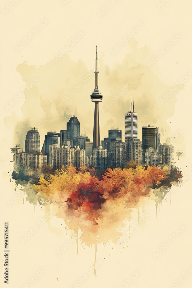 Hamilton, Bermuda, color pen pencil hand-drawn effect drawing ...