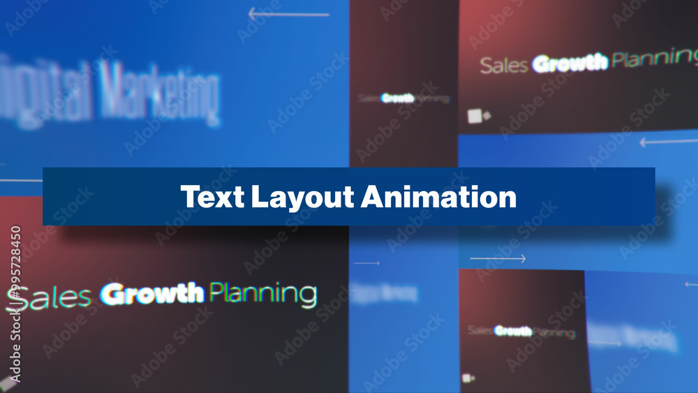 Text Layout Animation | Multi-Resolutions and Color Control Panel Stock ...