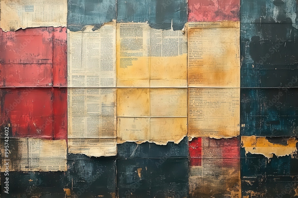 abstract wallpaper background featuring newspaper clippings and ...