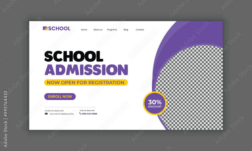 School admission web banner design for the Education website homepage ...