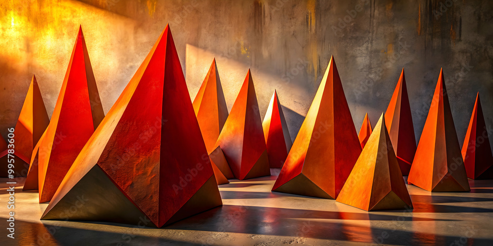 Red Pyramid Installation: A mesmerizing display of abstract art ...