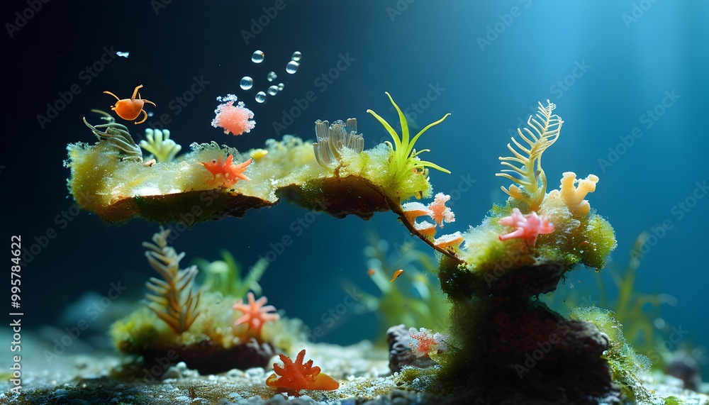 ภาพประกอบสต็อก Microscopic Plankton: Essential Building Blocks of the ...