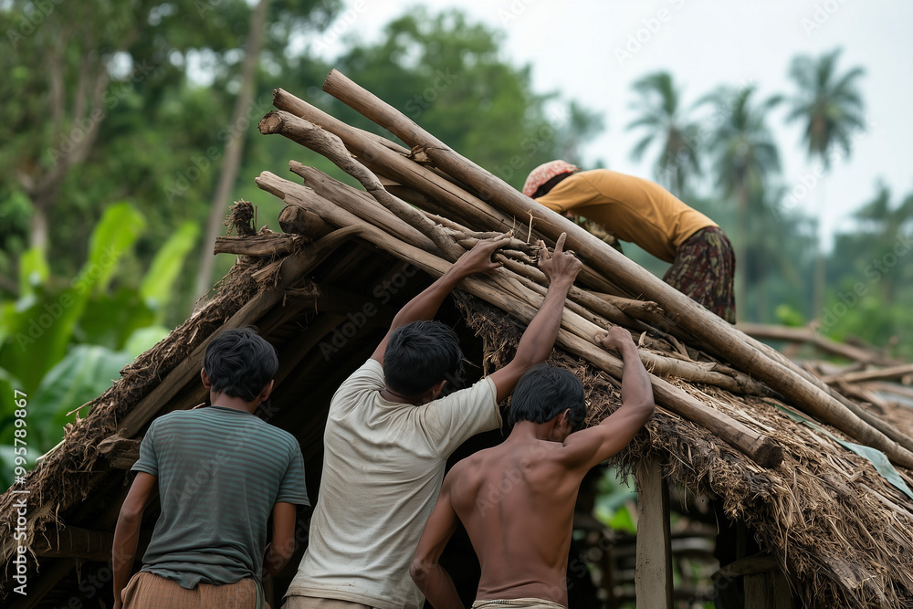 Villagers in a war-torn rural community coming together to rebuild ...