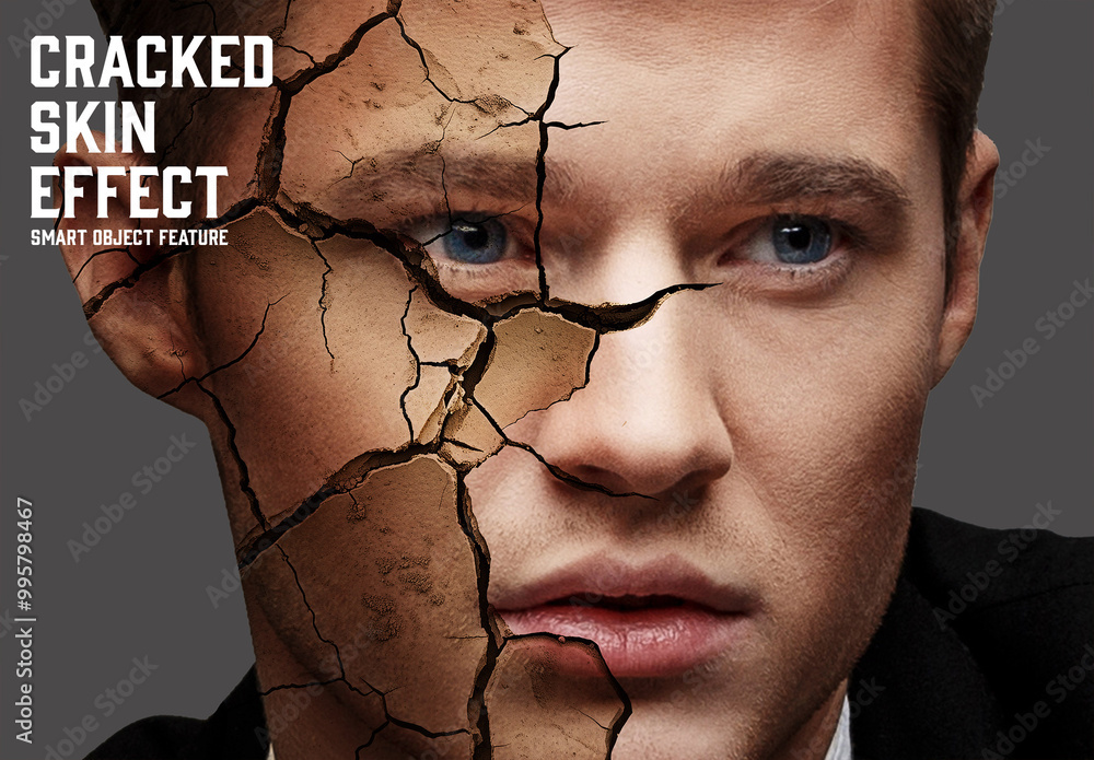 Cracked Skin Effect with Generative AI Stock Template | Adobe Stock
