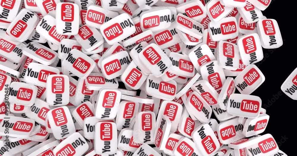 YouTube logo transitions on transparent alpha channels Stock Video ...