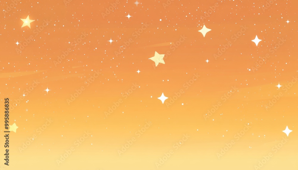 Light orange 2D cartoon template featuring a starry sky Vibrant ...