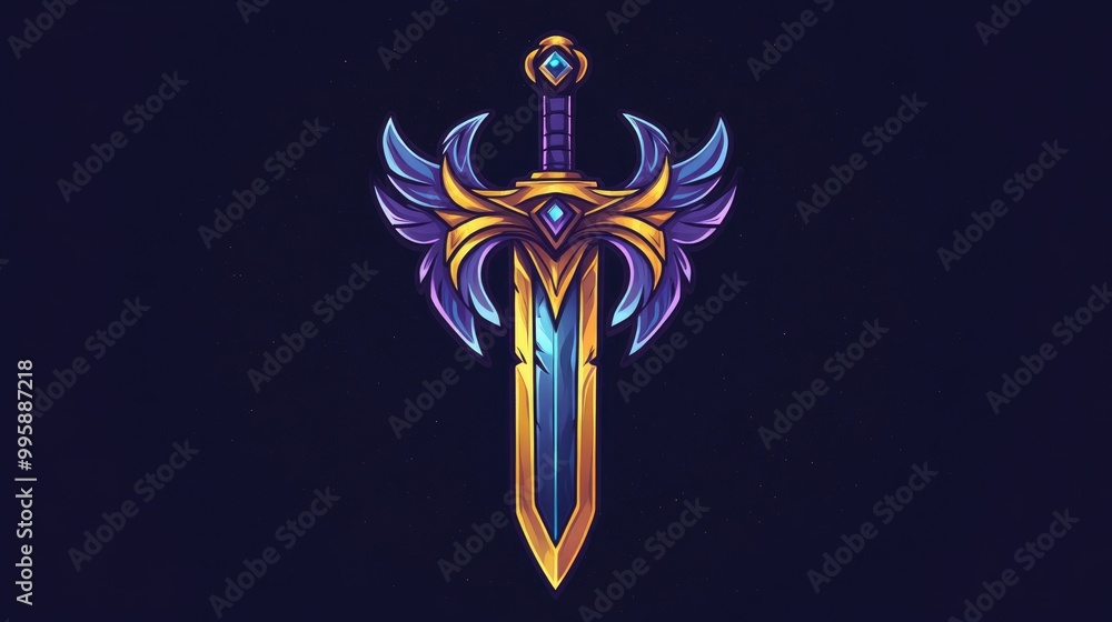 Fantasy sword esports logo ideal for team branding gaming logos mascots ...