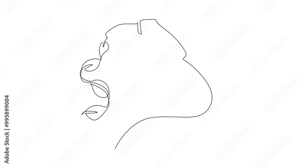 Animation of continuous one line drawing the hose removes the leaves ...
