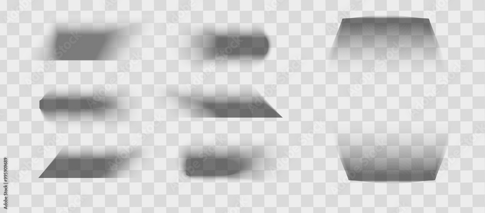 Square and rectangle box shadow effects. Realistic overlay and ...