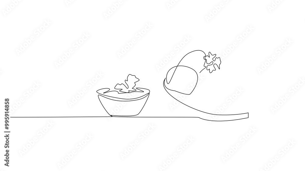 Self drawing animation of single continuous line drawing serve ...