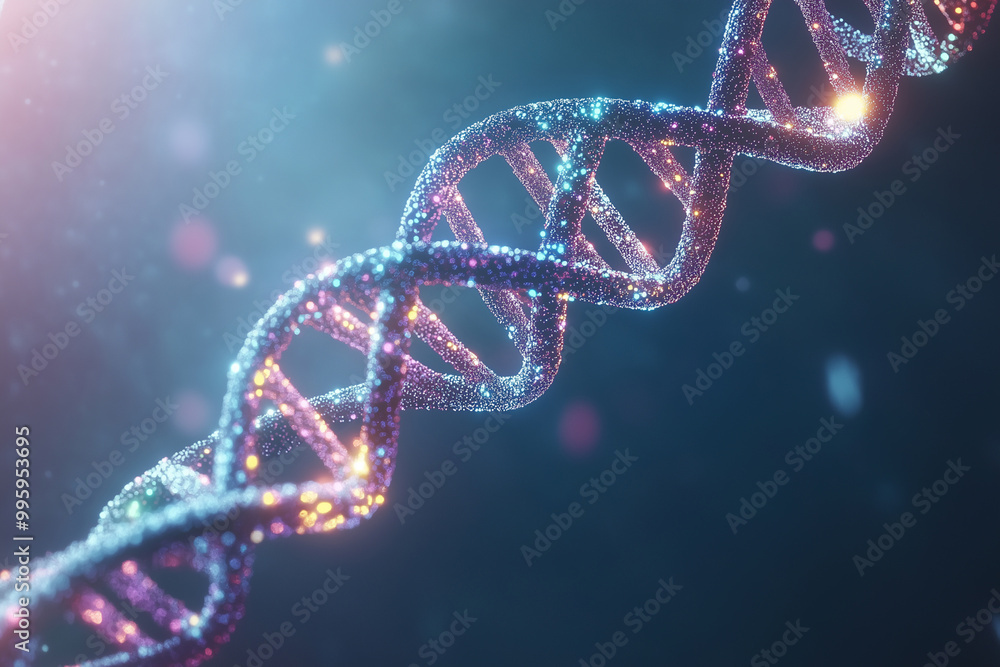 Gene synthesis process creating custom DNA sequences.This is a computer ...