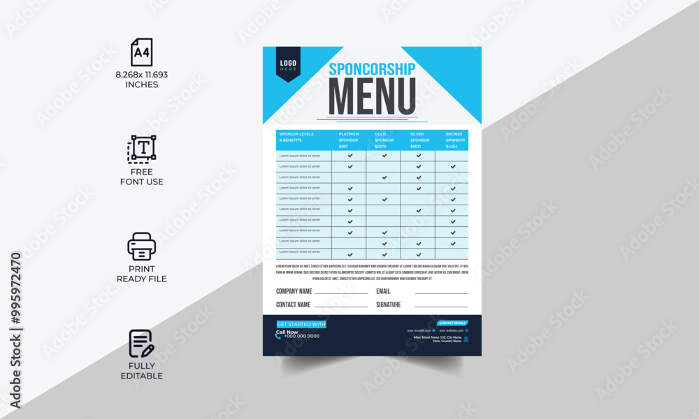 Technical Data Sheet layout template. Product Catalogue & modern Event ...