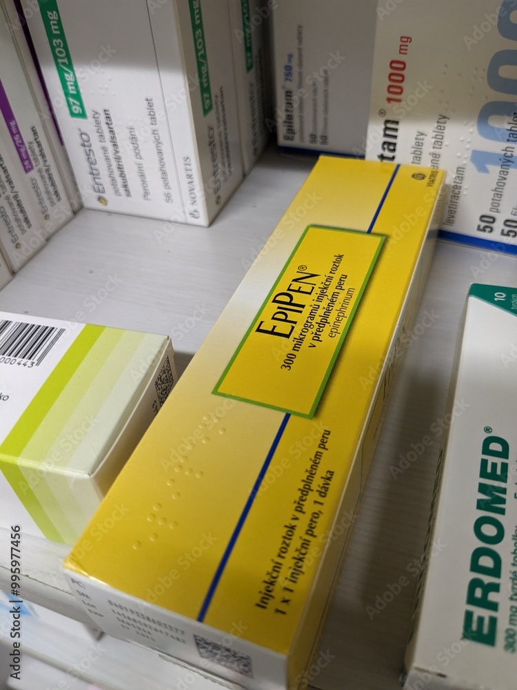 Prague, Czech Republic - August 29 2024: EPIPEN box of medication with ...