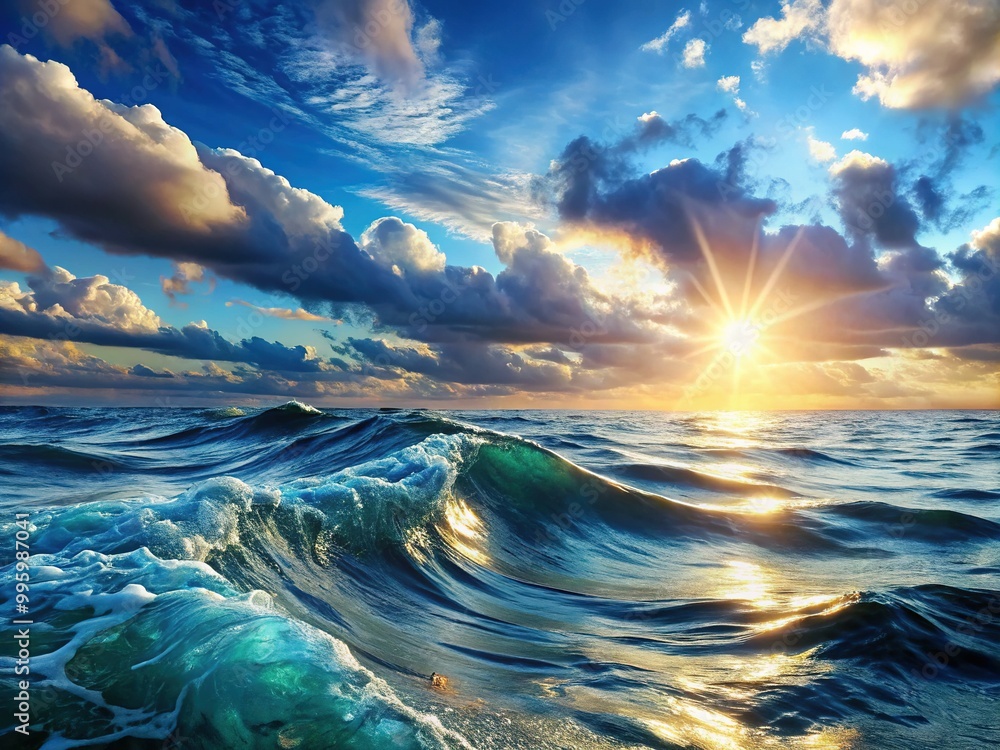 Ocean water rendered in high definition, featuring waves, ripples, and ...