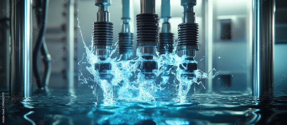 Futuristic electrical apparatus constructed from pylon components ...
