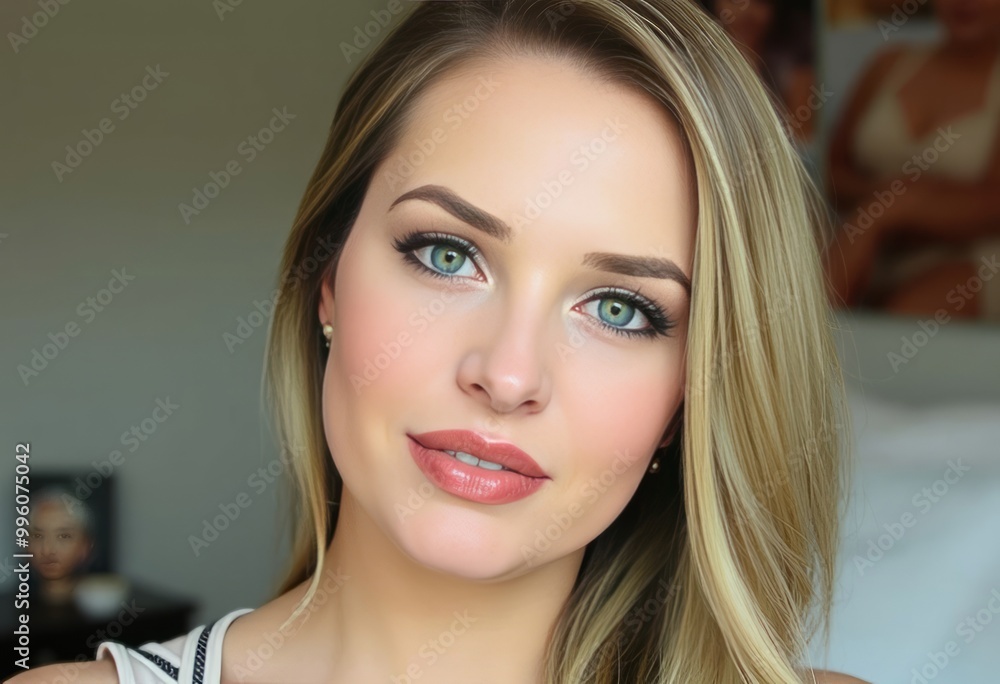 Nude Lip A versatile and understated makeup look featuring a nud Stock ...