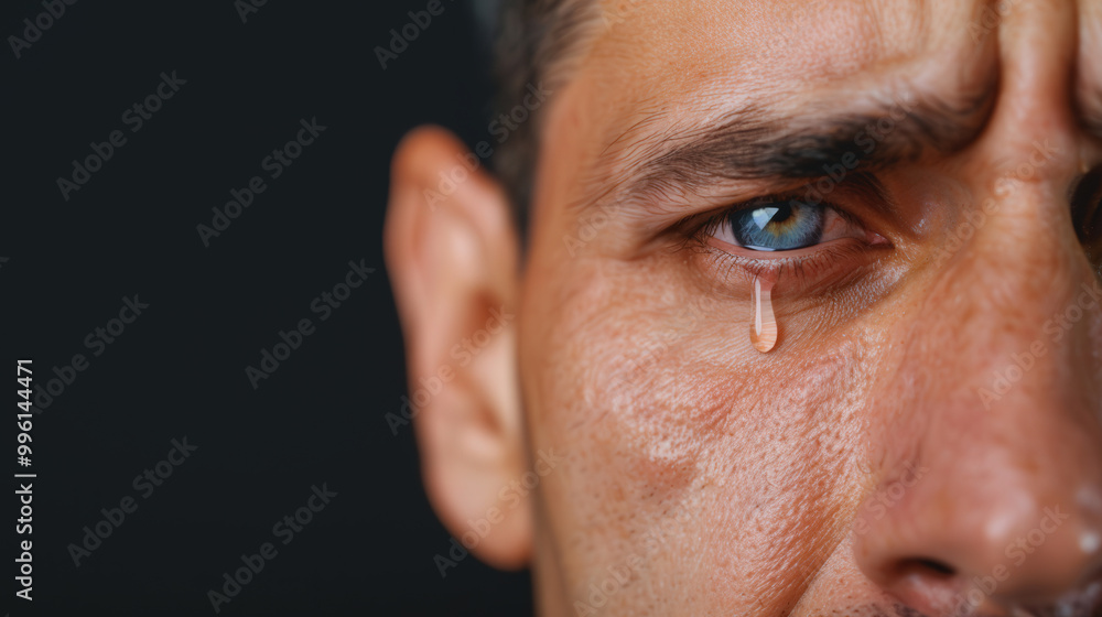 Businessman in Contemplation, a poignant portrayal of emotion, a single ...