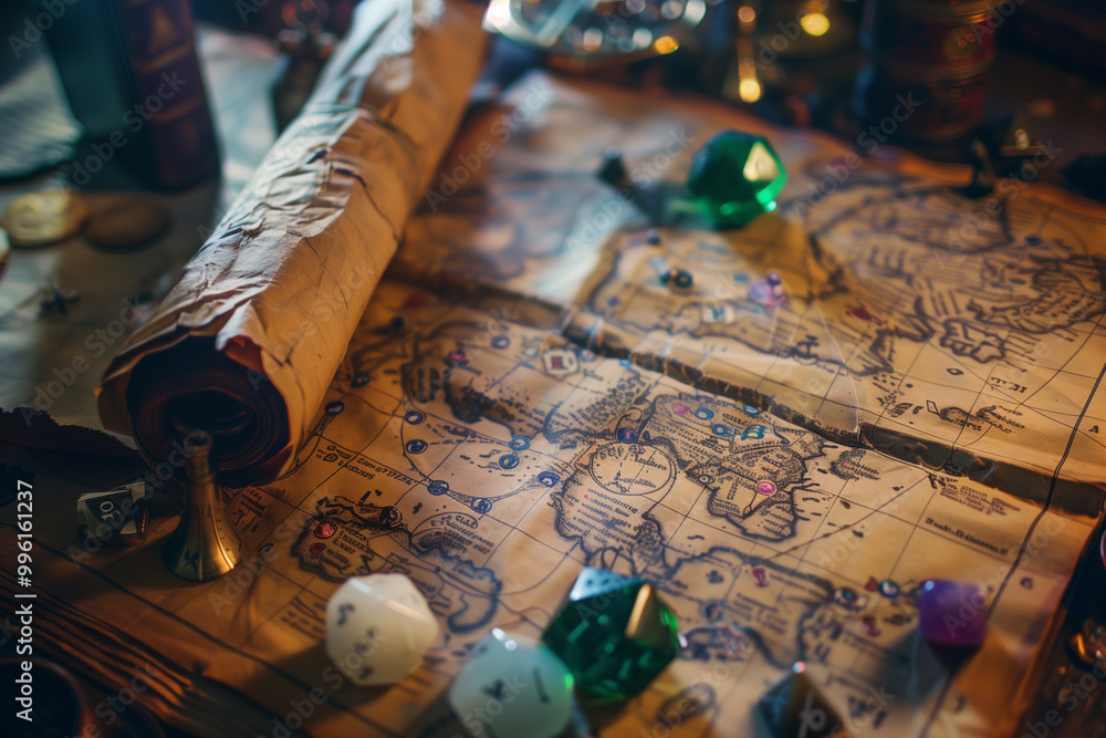 Role-playing Game Map of Magical Places for Fantasy Adventure Tabletop ...