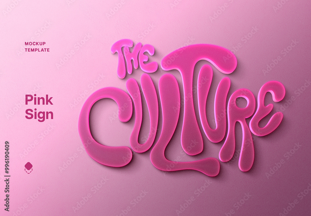 Pink Logo Mockup Stock Template | Adobe Stock