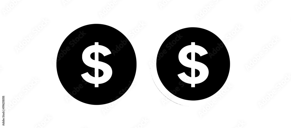This is a modern icon of the dollar sign with a simple trending style ...