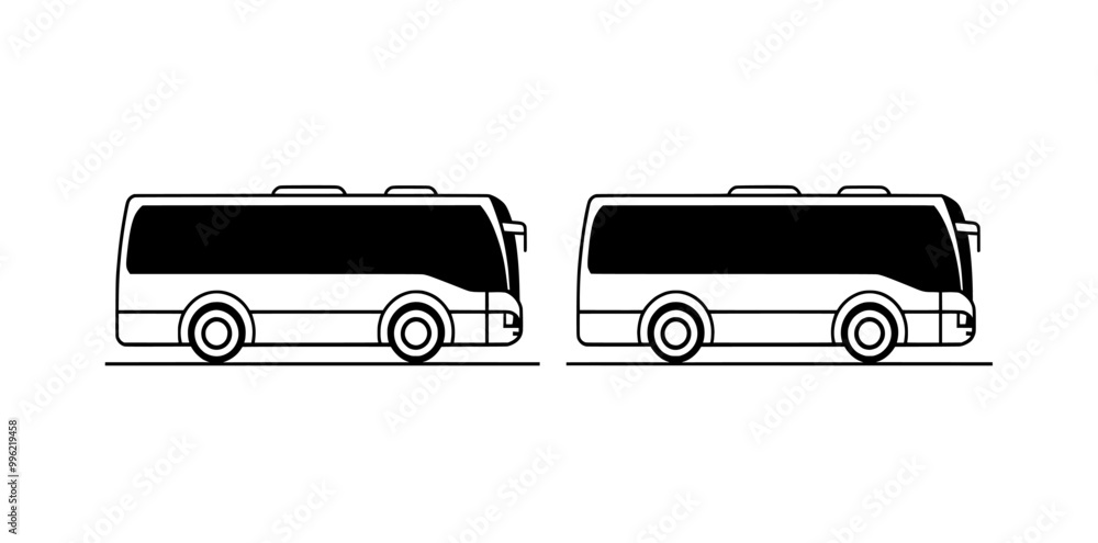 Set of metropolitan bus icons. Modern symbol for public transit. Sign ...