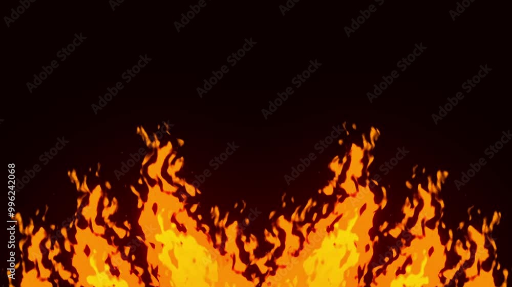 Cartoon fire with alpha channel. 4K Loop Animation on a Transparent ...