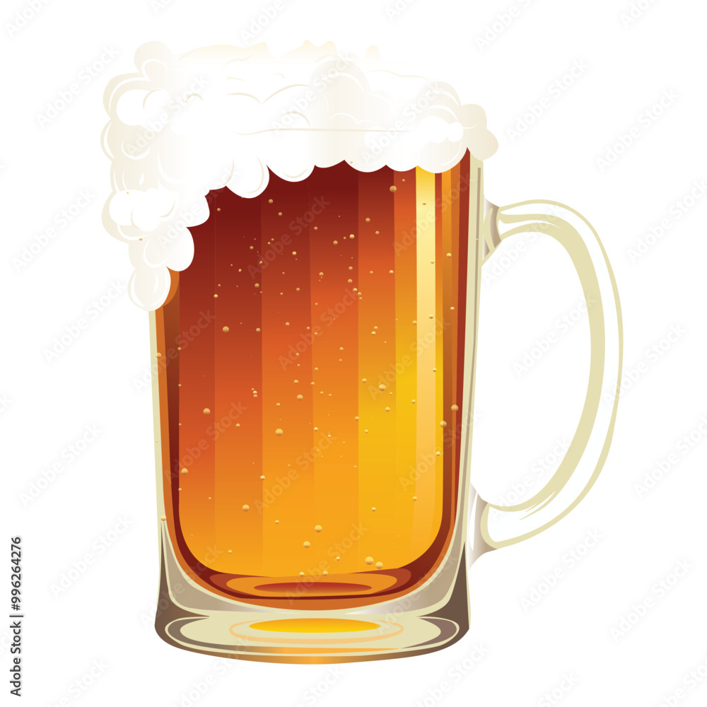 A crisp and detailed vector of a beer glass, perfect for bar menus ...