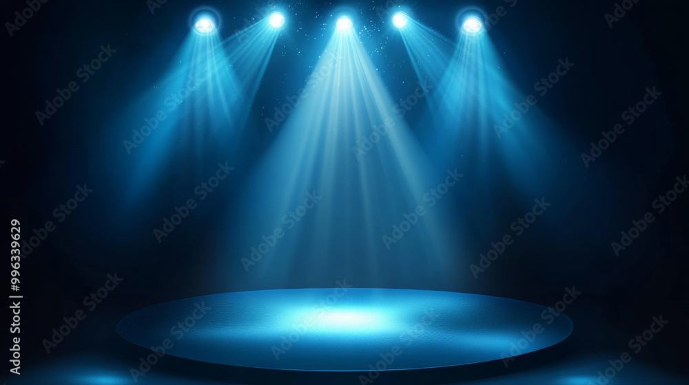 Vector spotlights for scenes. Lighting effects on a podium. Stage exit ...