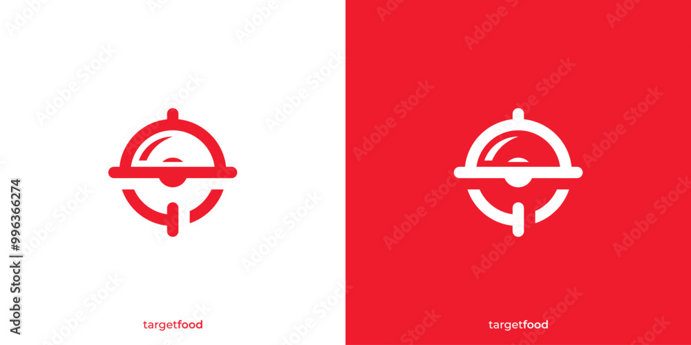 Target Food Logo. Target and Close the Meal with Modern Minimalist ...