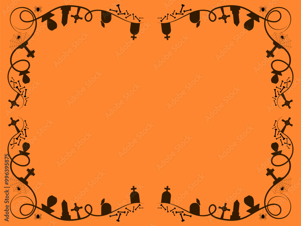 Halloween frame with space for text. Halloween frame with cobwebs ...