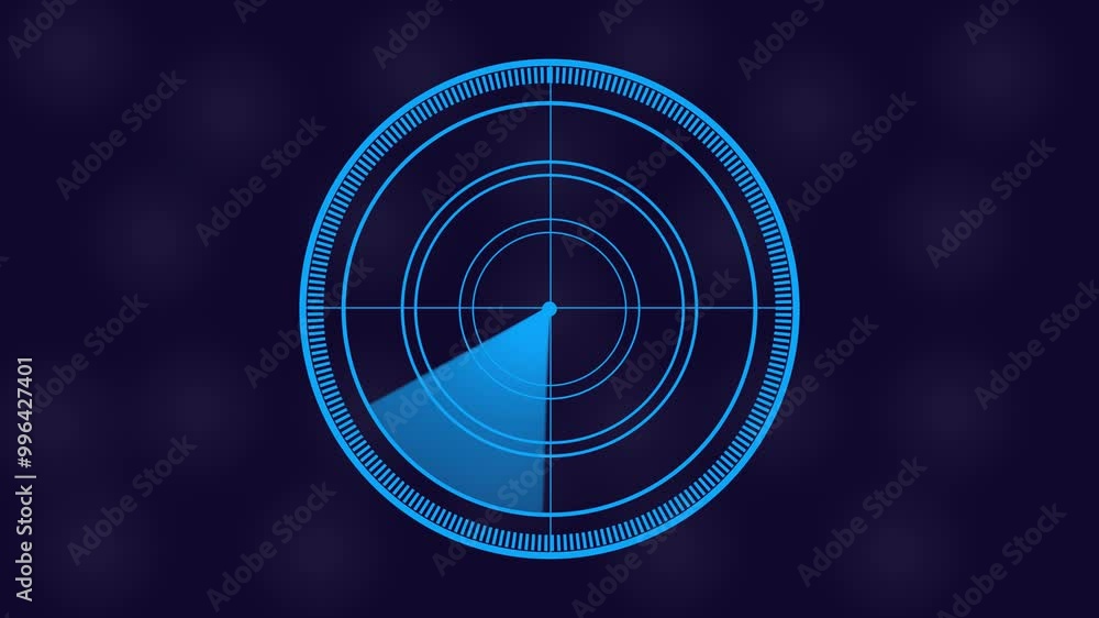 Radar Scanning loop. Radar screen animation. Signal transmitted sonar ...