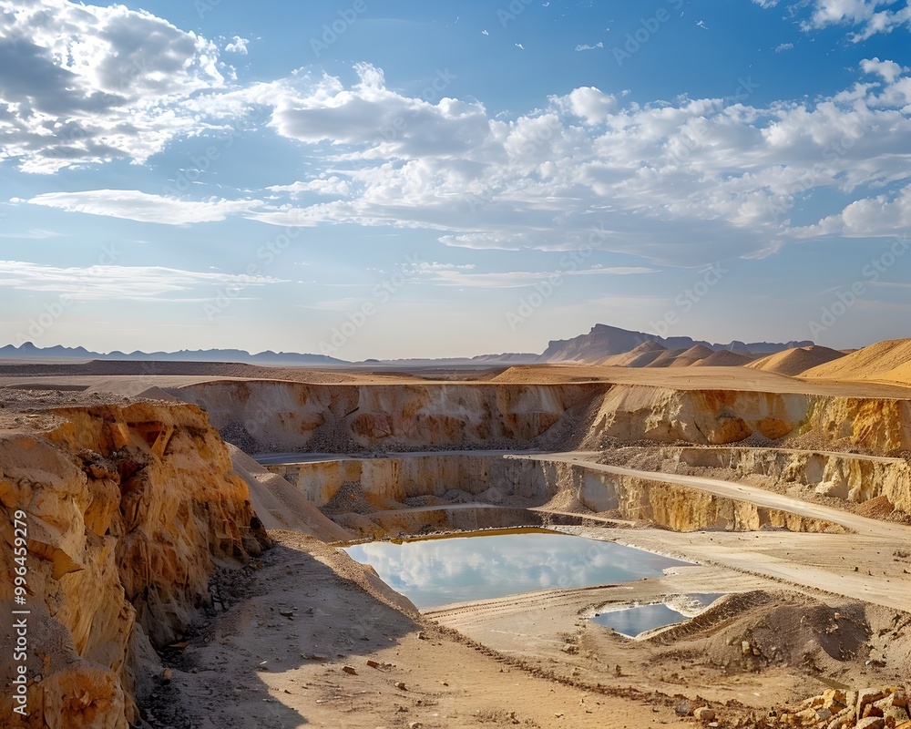 Lithium Mine in the Desert Crucial Mineral Extraction for Renewable ...