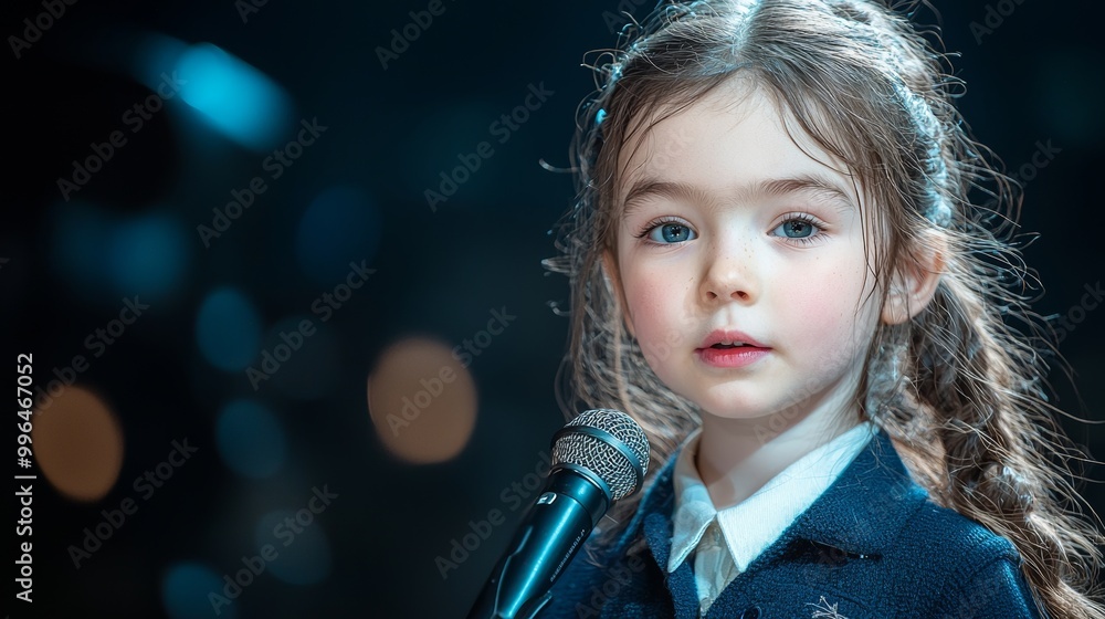 An energetic young girl competes in a national spelling bee competition ...
