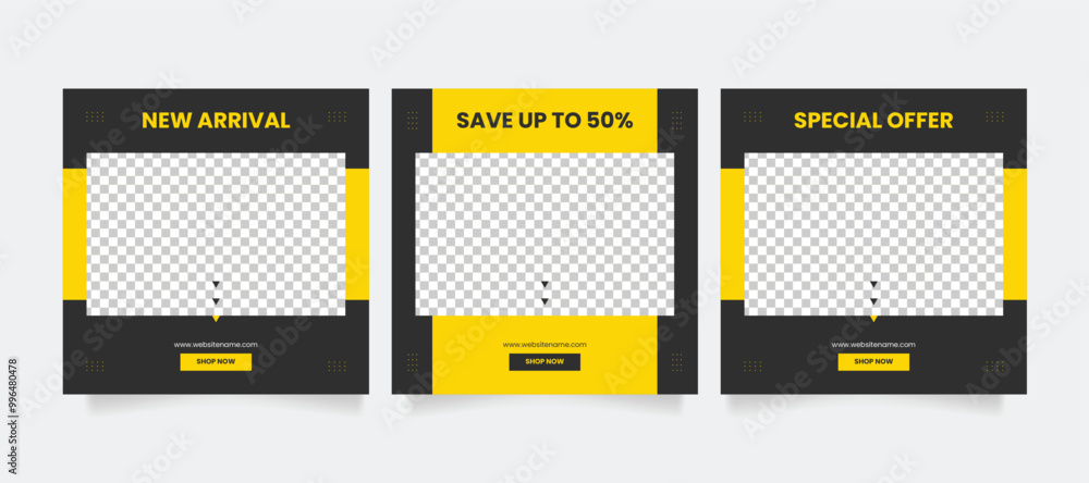 Promotional web banner for Instagram social media post. Editable square ...