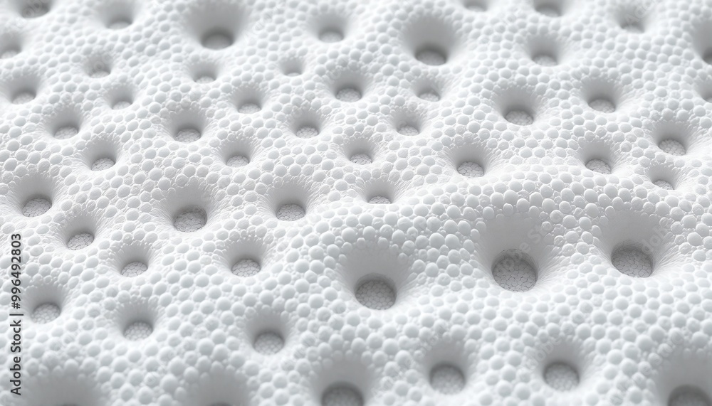Textured white foam surface with bubble-like patterns for abstract ...