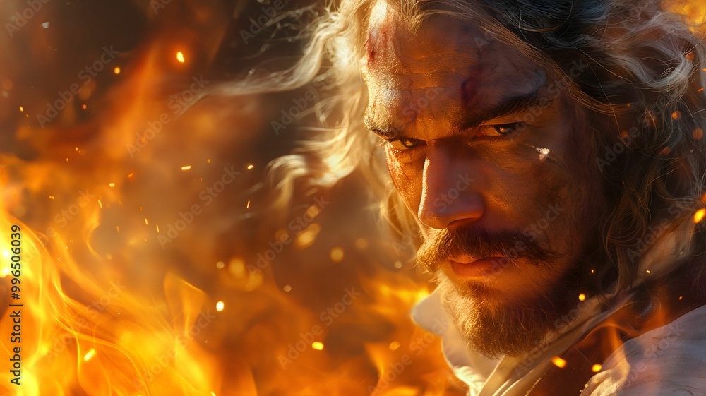 The depiction of Jesus Christ in Revelation, White Haired with Eyes ...