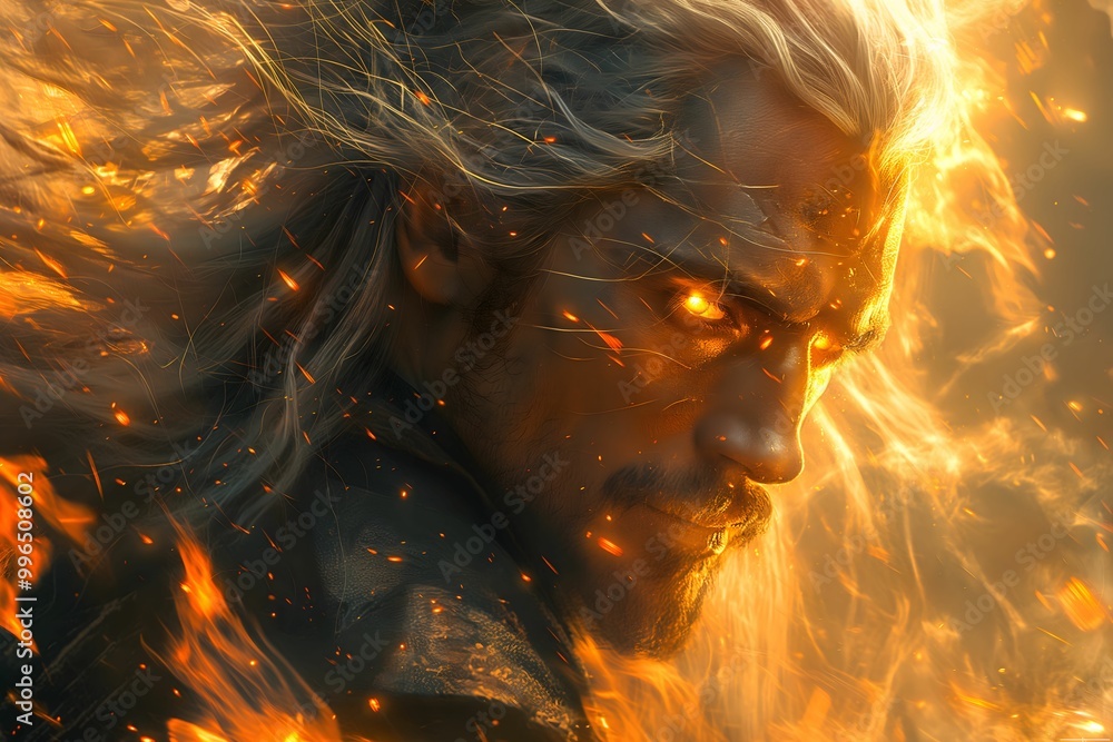 The depiction of Jesus Christ in Revelation, White Haired with Eyes ...