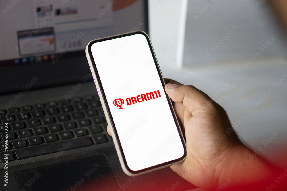 Dhaka, Bangladesh- 26 Sep 2024: Dream11 logo is displayed on smartphone ...