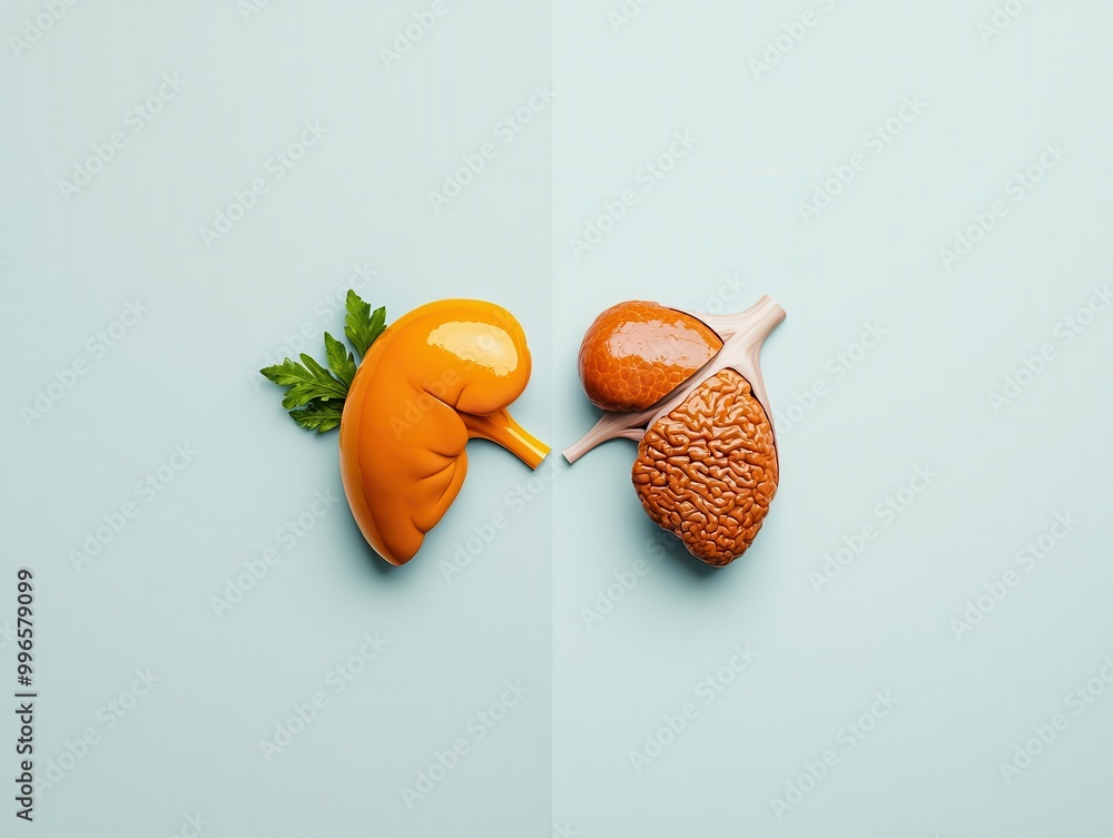 Healthy liver vs liver with cirrhosis and cancer, side-by-side ...