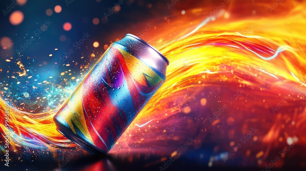 A high-impact banner design featuring a vibrant aluminum energy drink ...