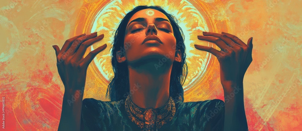 Enigmatic woman in a fantasy illustration featuring esoteric tarot ...