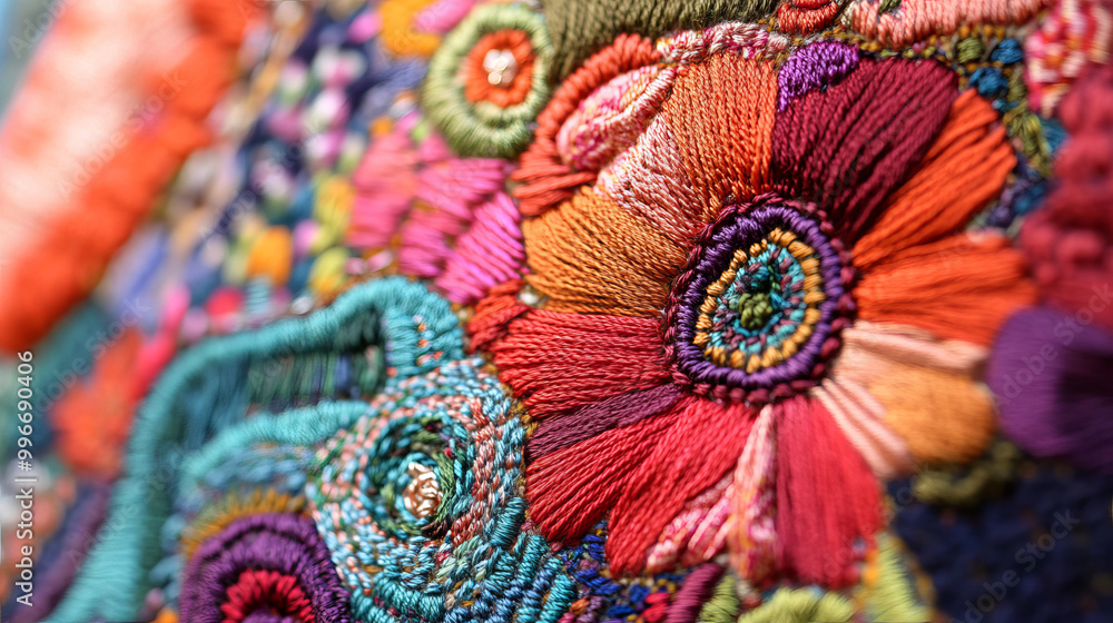 Show contemporary or innovative embroidery designs, incorporating ...