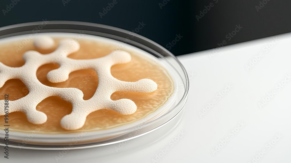 Bacterial colonies forming intricate patterns in clear agar plates ...