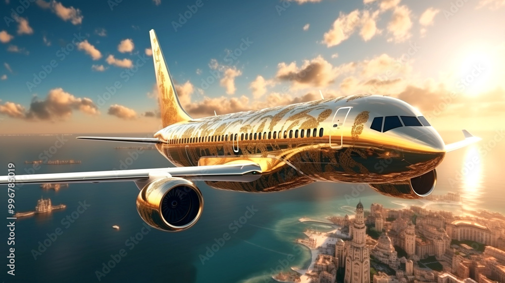 airplane in the sky luxury chic expensive travel transport private jet ...