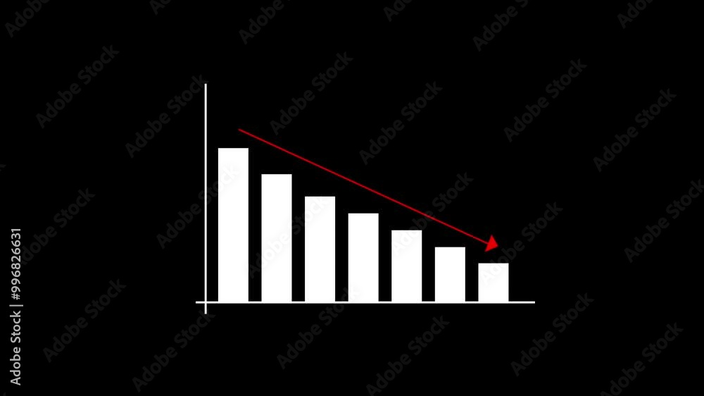 Clear graph bar layout with an arrow, guiding viewers through data ...