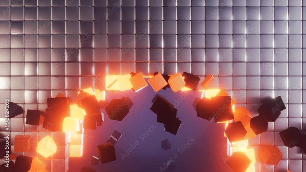 A stunning and vibrant eruption of dynamic pixels vividly captures ...